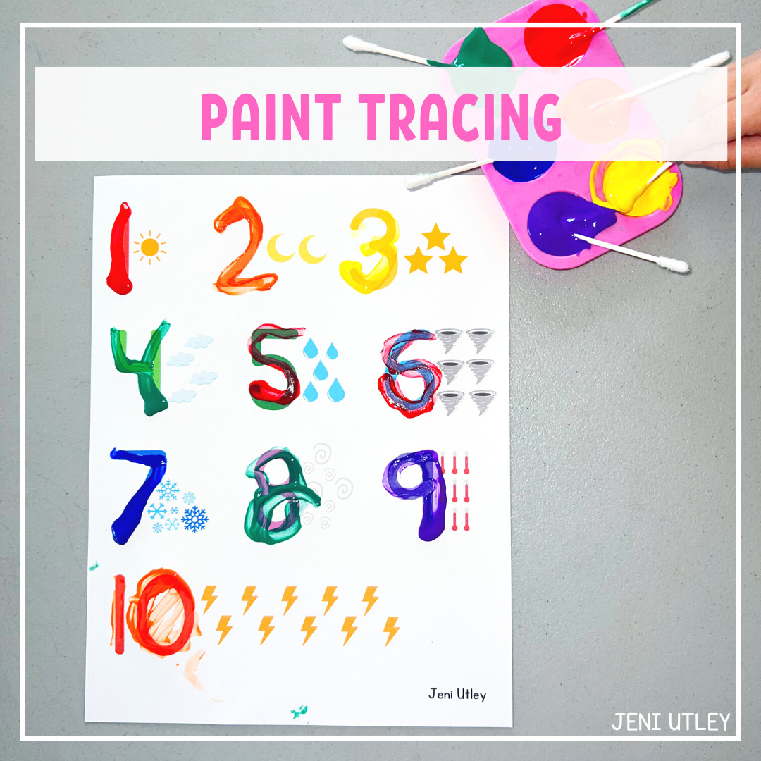 Paint Tracing Numbers with a Q-tip | Jeni Utley